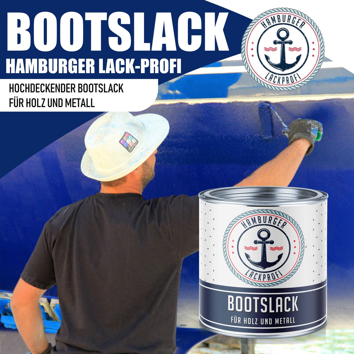 Bootslack im Komplett-Set - Bootsfarbe ohne Schleifen inkl. Farbroller